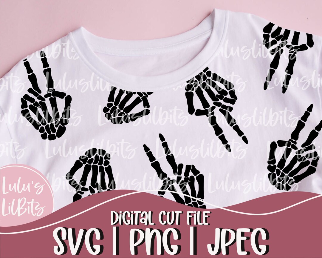 Skeleton Peace Sign SVG | Cute Skeleton Hand File | Cut File for Cricut ...