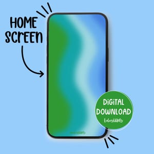 Blue and Green Gradient Digital Phone Wallpaper | iPhone Wallpaper ...