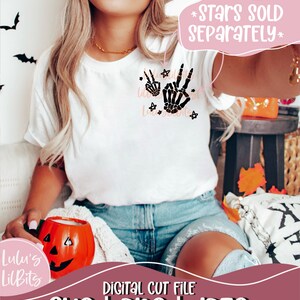 Skeleton Peace Sign SVG | Cute Skeleton Hand File | Cut File for Cricut ...