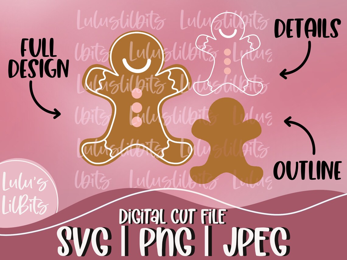Gingerbread SVG Gingerbread Cut File Gingerbread Pattern - Etsy