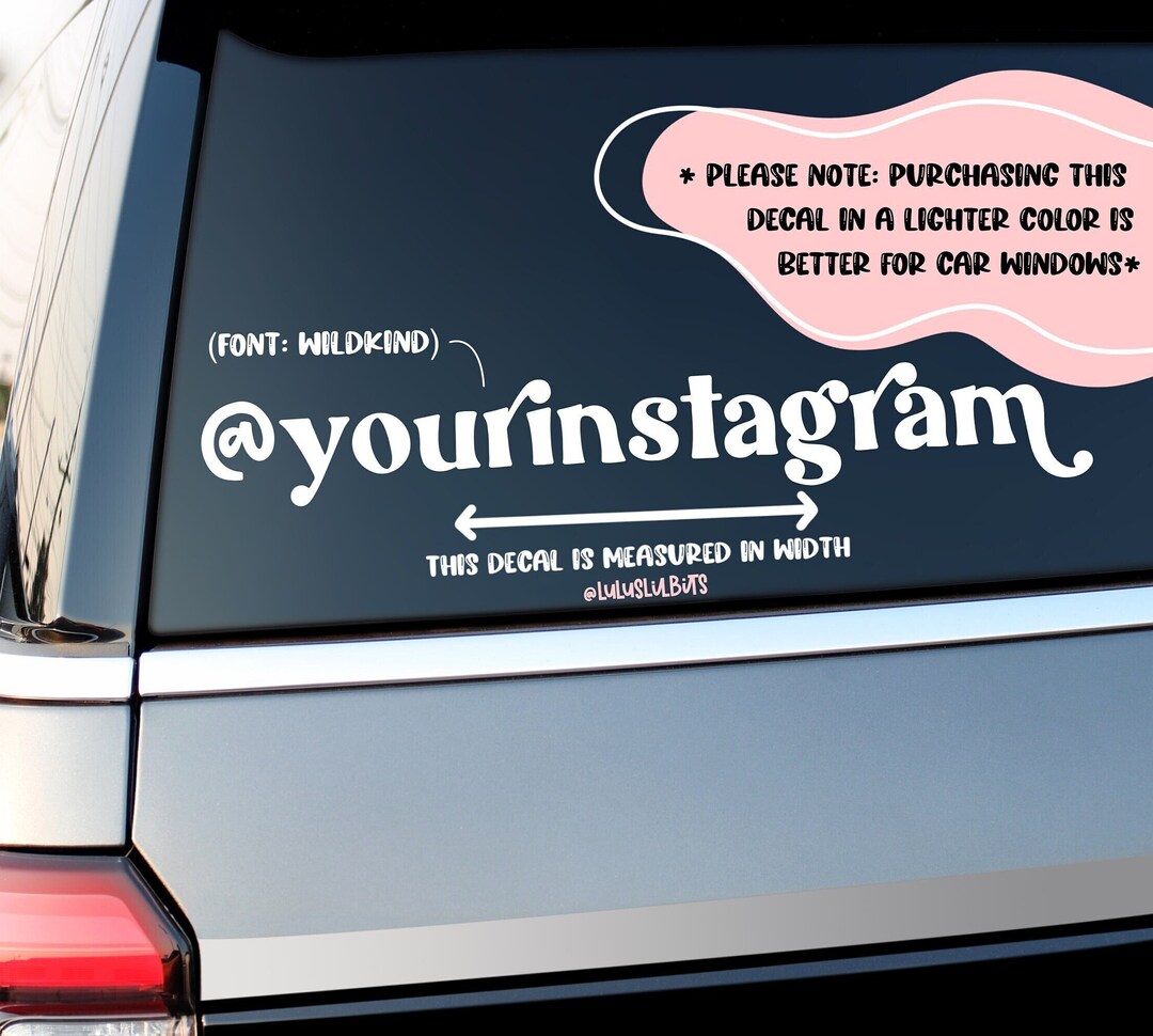 Your Instagram Decal | Personalized Decal | Instagram Handle Decal ...