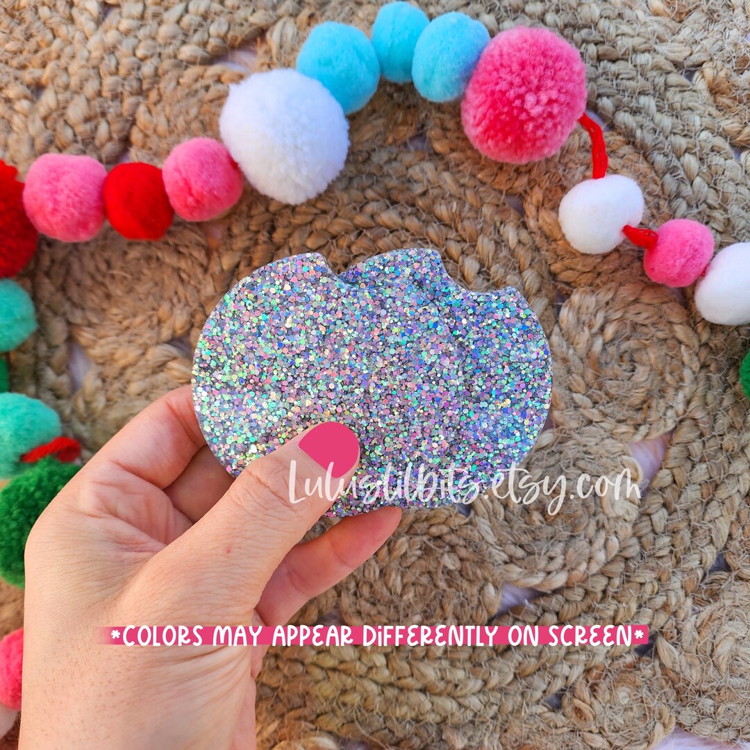 Silver Glitter Car Coaster Set | Holographic Auto Accessories - Etsy