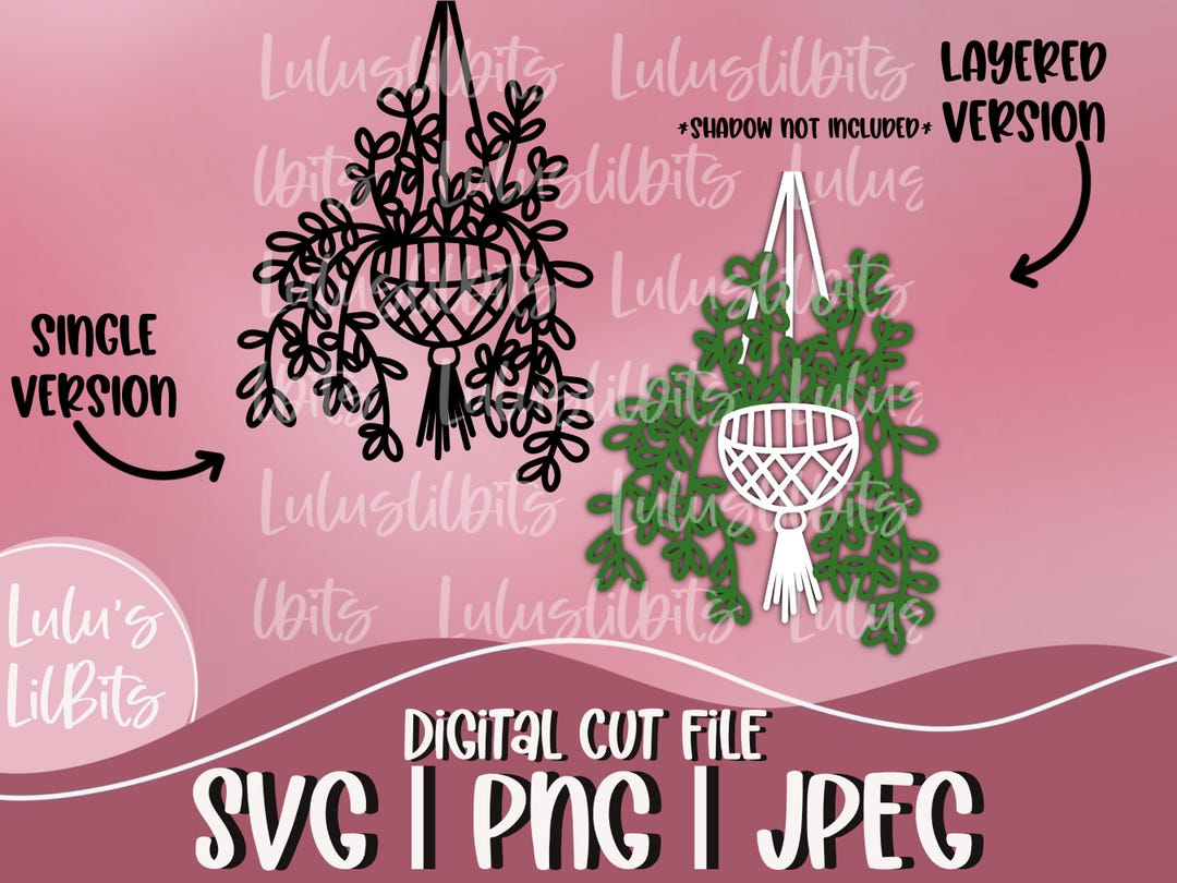 Hanging Basket SVG | Floral Clipart, Cricut & Silhouette (digital ...