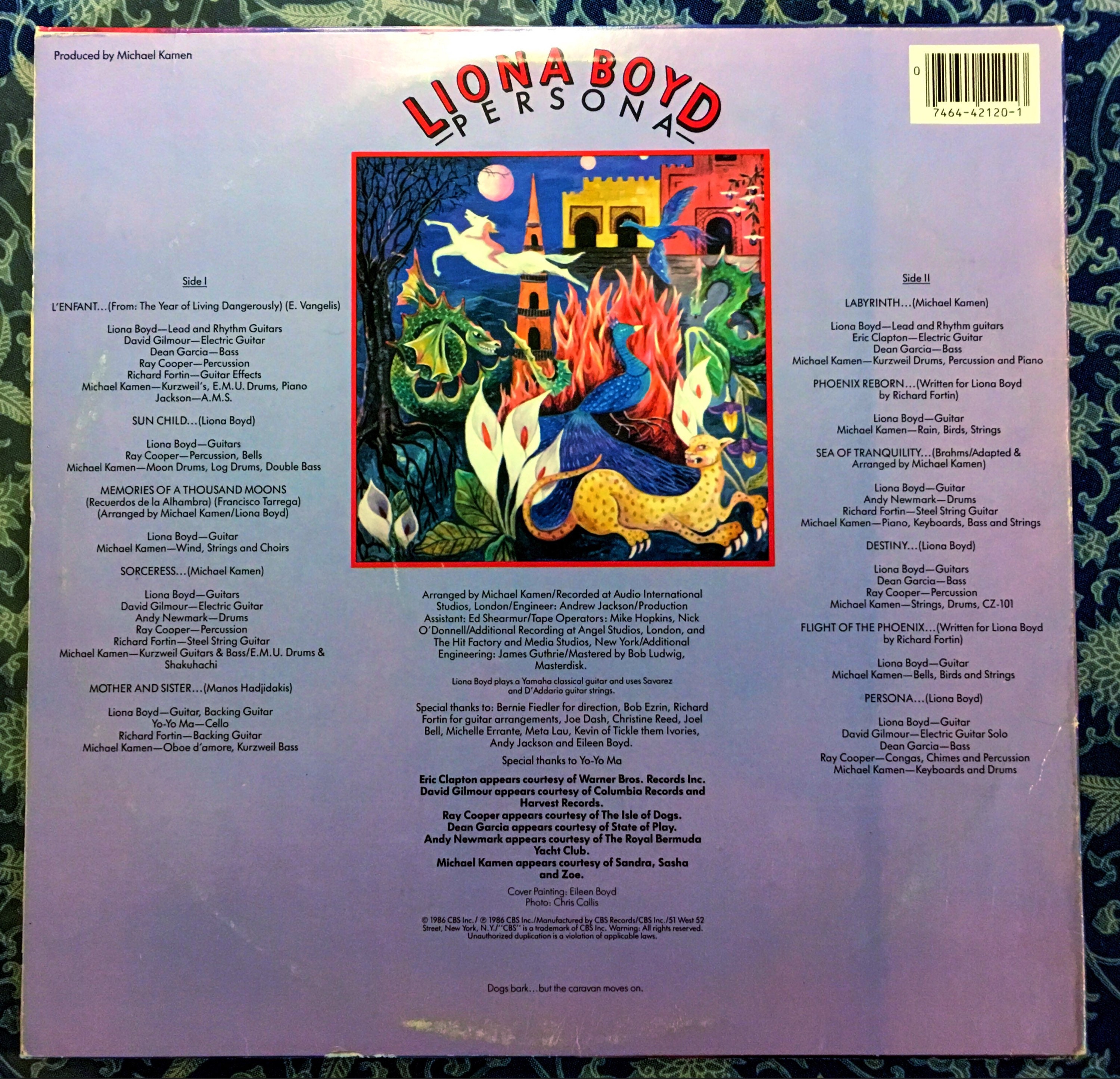 Liona Boyd persona Classical Guitar Vinyl LP Record Featuring Eric Clapton, David Gilmour, Yo-yo ...