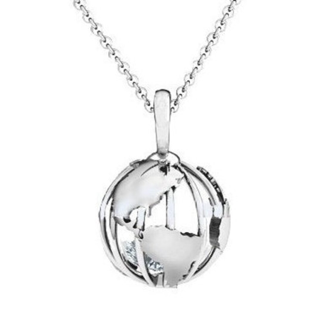 Minimalist Globe Necklace, World Globe Necklace, Planet Jewelry, Earth ...