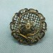 Vintage Gold Tone Turquoise Stone Round Scarf Pin Shawl Pin Costume ...