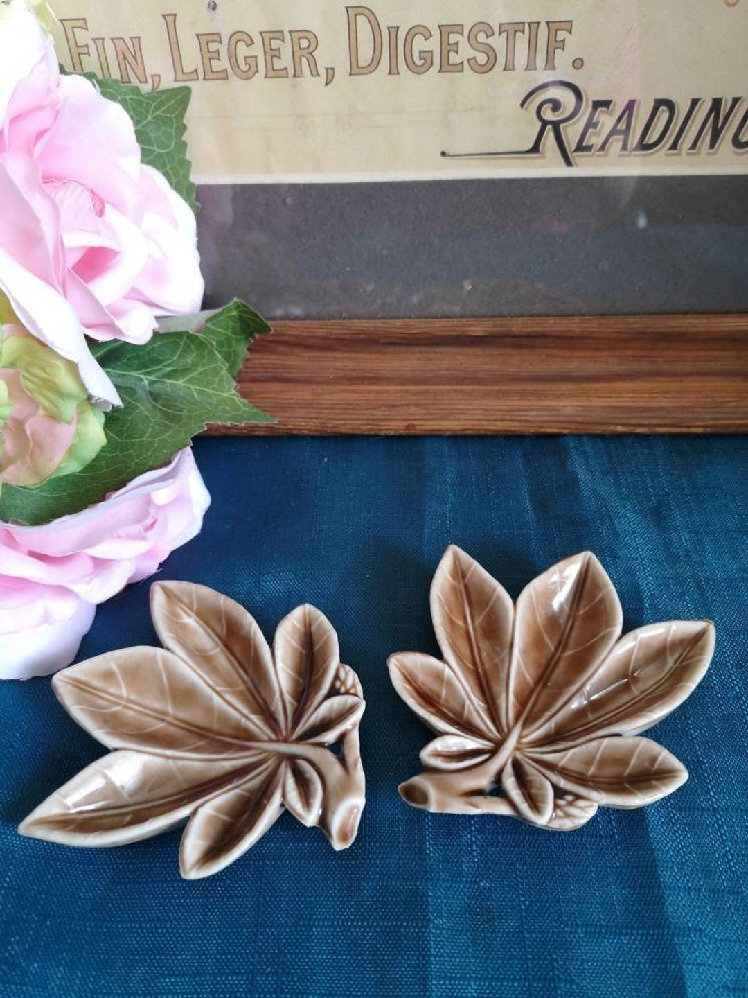 Pair of Vintage Wade Porcelain Brown Leaf Pin Dishes Trinket - Etsy