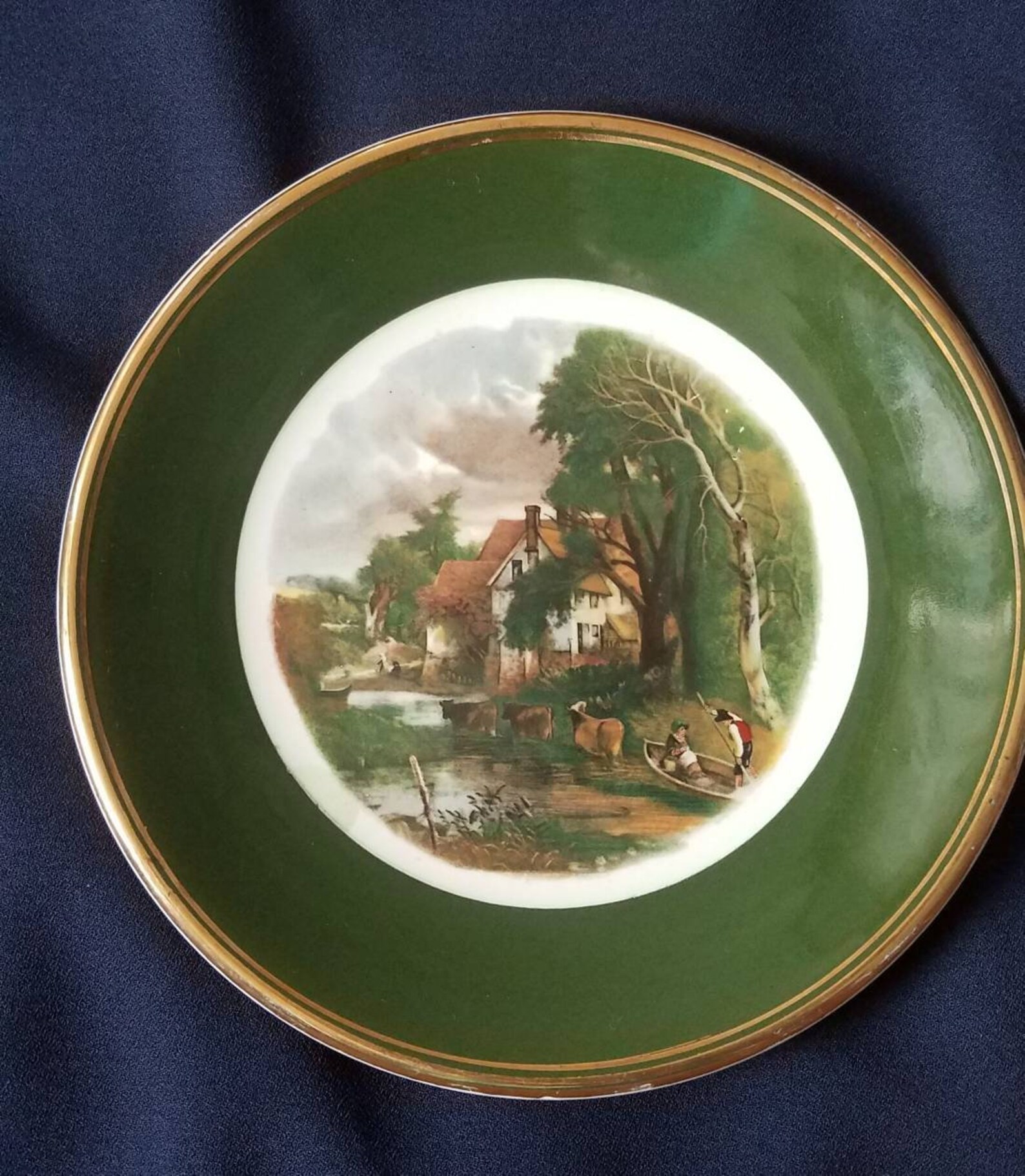 Wetherby Royal Falcon Ware Rural Village Scene Plate Vintage Porcelain ...