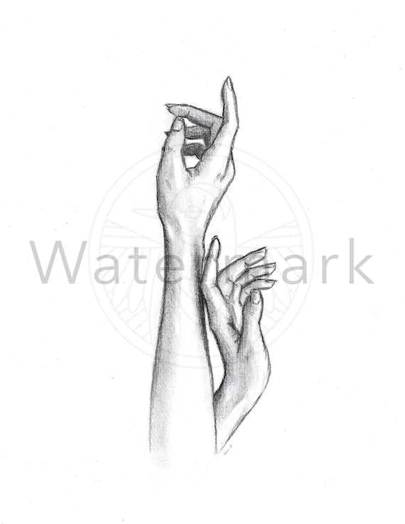 Hand figure Drawing by Art by Elina | Etsy