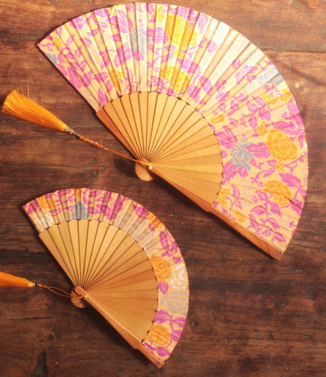 Ibiza Style Party Foldable Floral Hand Fan Handmade in Bali With a ...