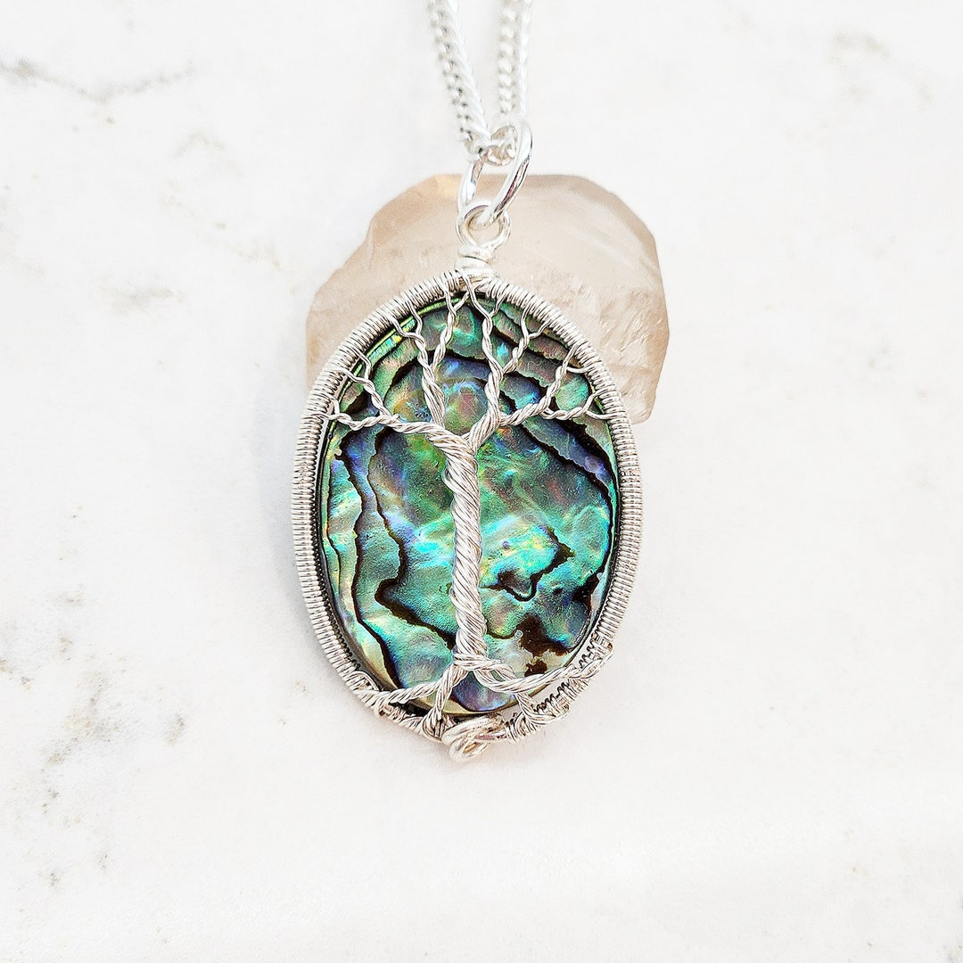Abalone Shell Tree of Life Pendant - Etsy