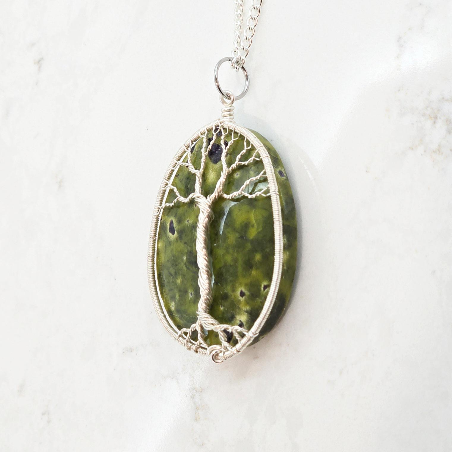 Stichtite & Serpentine Tree of Life Pendant - Etsy