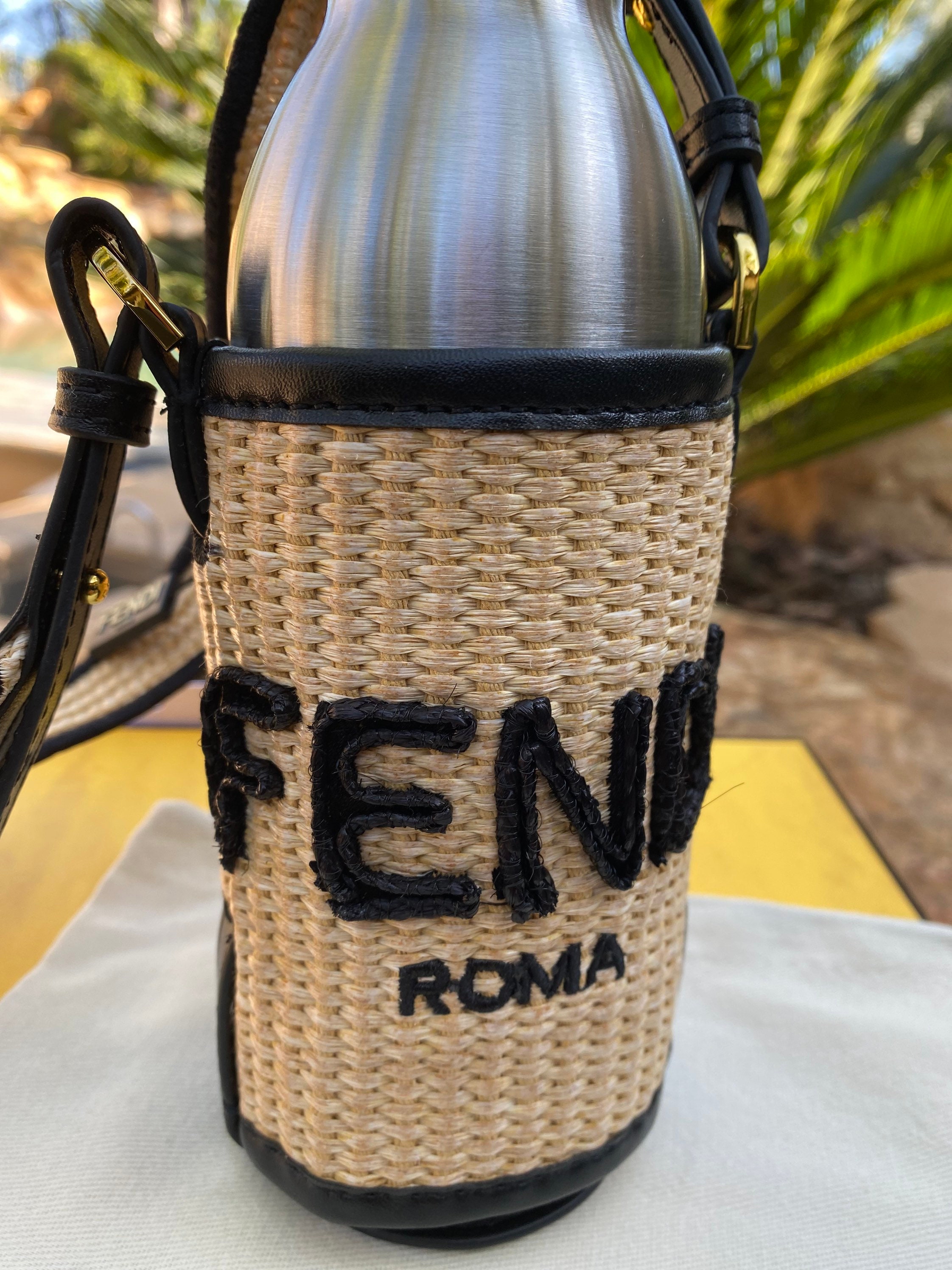 VIP FENDI Raffia Canteen Drink Holder With Strap - Etsy