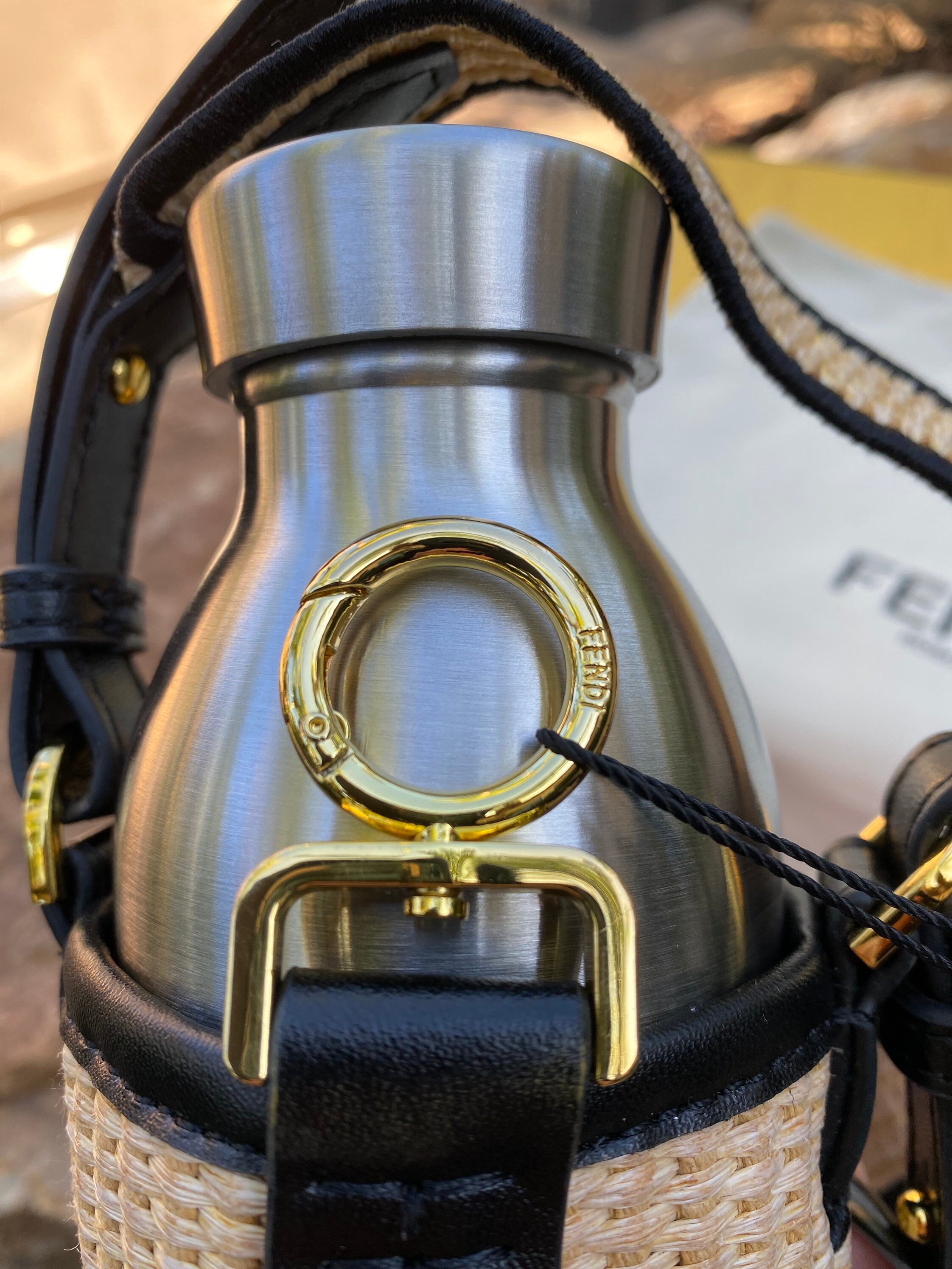 VIP FENDI Raffia Canteen Drink Holder With Strap - Etsy