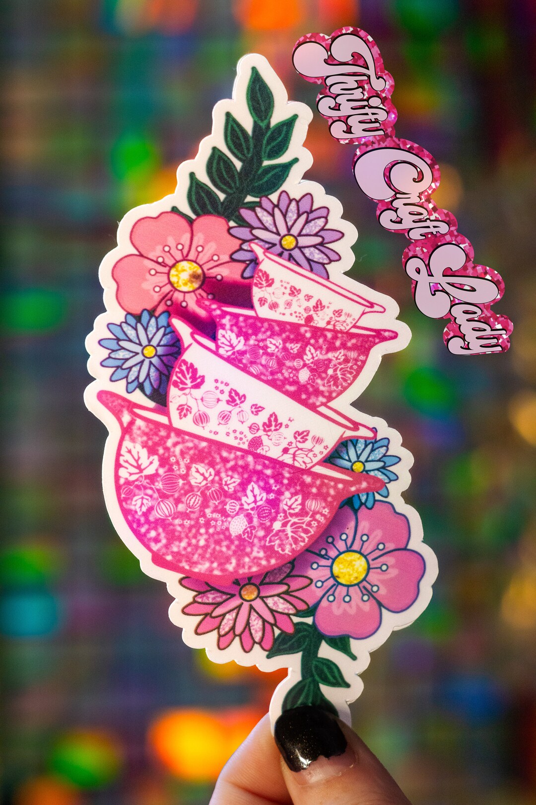 70's Pyrex Bowl With Vintage Retro Flowers - Water Resistant Sticker ...