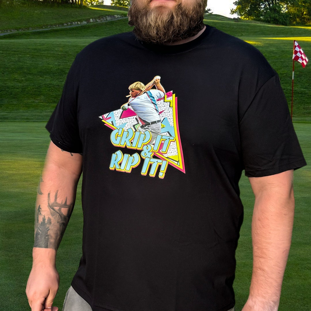 Funny Golf Shirt - John Daly Cigarette Swing - Grip It and Rip It ...