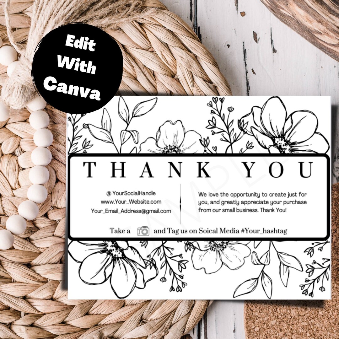 Minimalist Editable Small Business Thank You Card Template ...