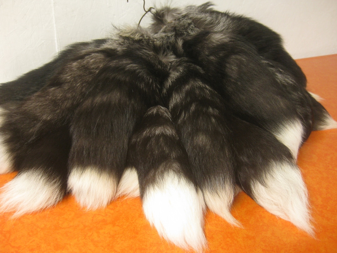 Large Silver Fox Tails - Etsy