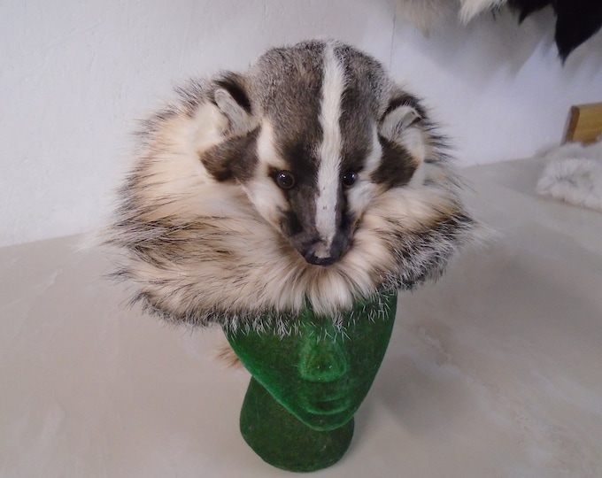 Handmade Tanned Badger Fur Hat - Etsy