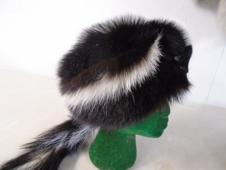 Handmade Skunk Fur Hat With Face Daniel Boone Davy Crockett - Etsy