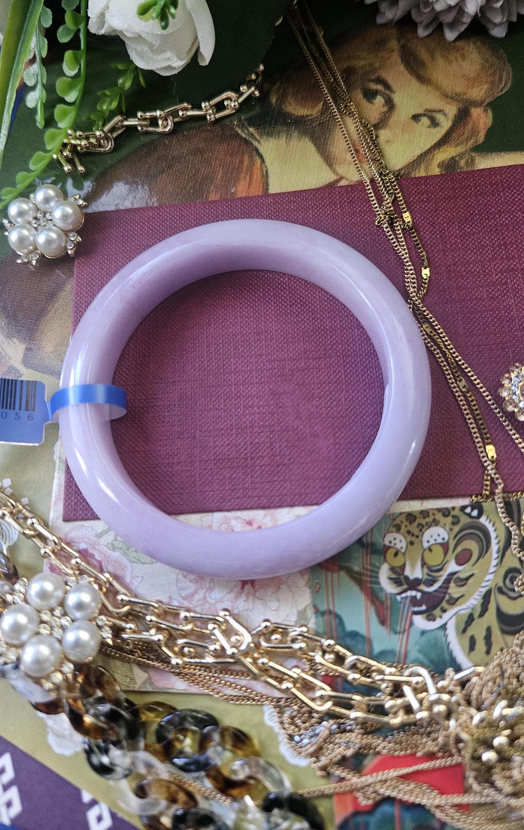 Lavender Pink Jadeite Bangle 'blush Serenity' (round 58mm Natural Grade ...