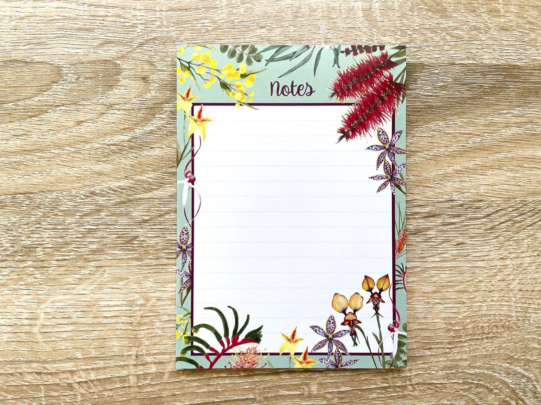 Australian Natives Note Pad A6, 50 Pages Australian Native Flora Flower ...
