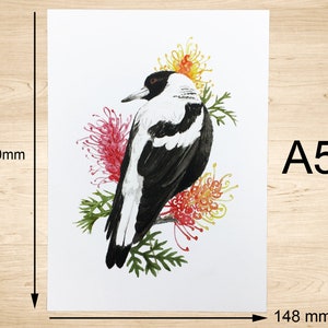 Australian Magpie Bird Art, Set of 3, Wall and Home Decor A5 or A4 ...