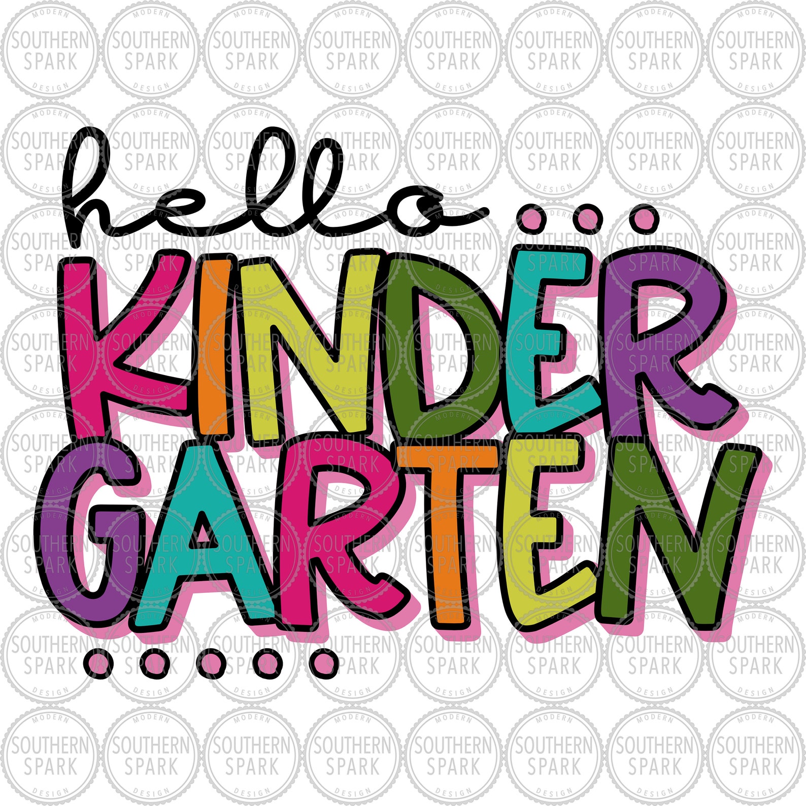 Hello Kindergarten SVG / Kindergarten SVG / First Day / Back to School ...