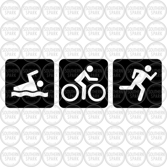 Digital triathlon svg triathlon dxf Swim Bike Run svg triathlon vector ...
