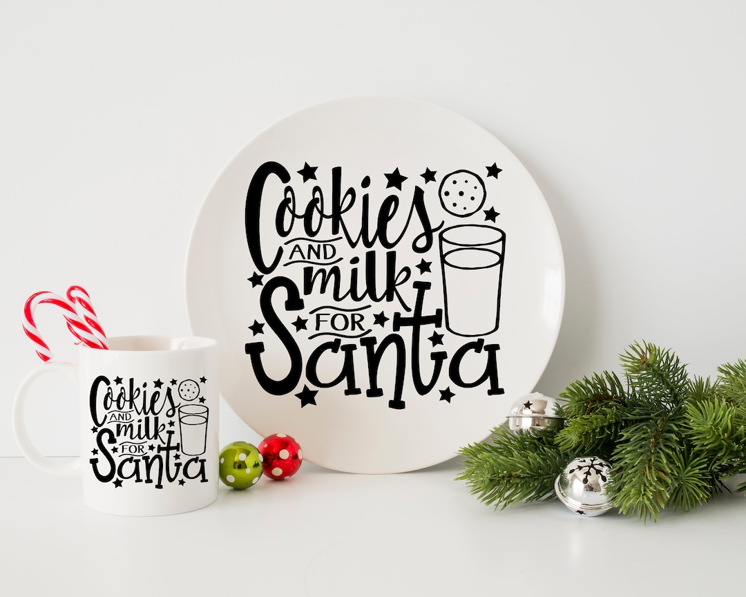 Christmas / Cookies and Milk for Santa / Santa / Cookie Plate / Cookies ...