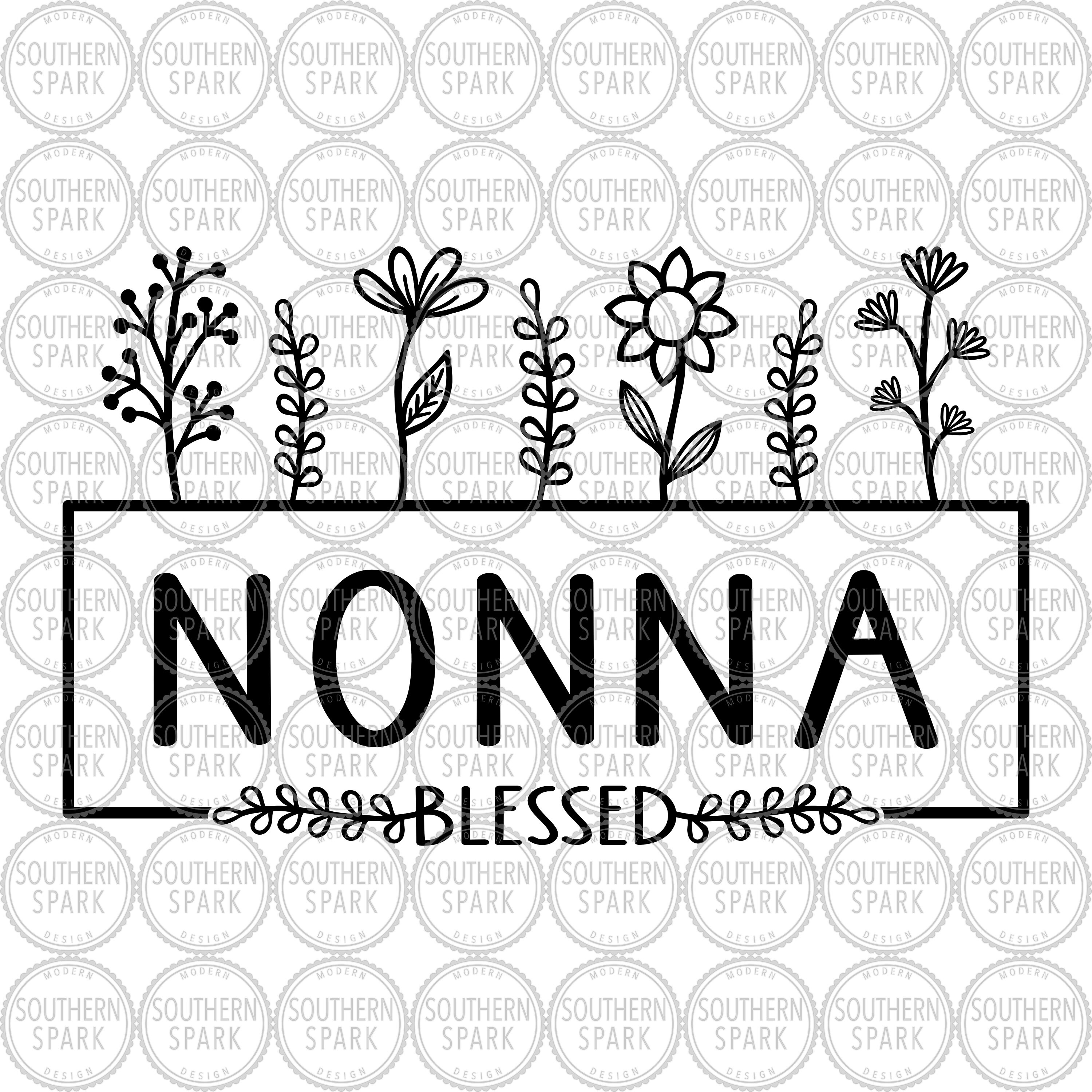 Mother's Day Nonna SVG / Nonna With Flowers SVG / Hand - Etsy