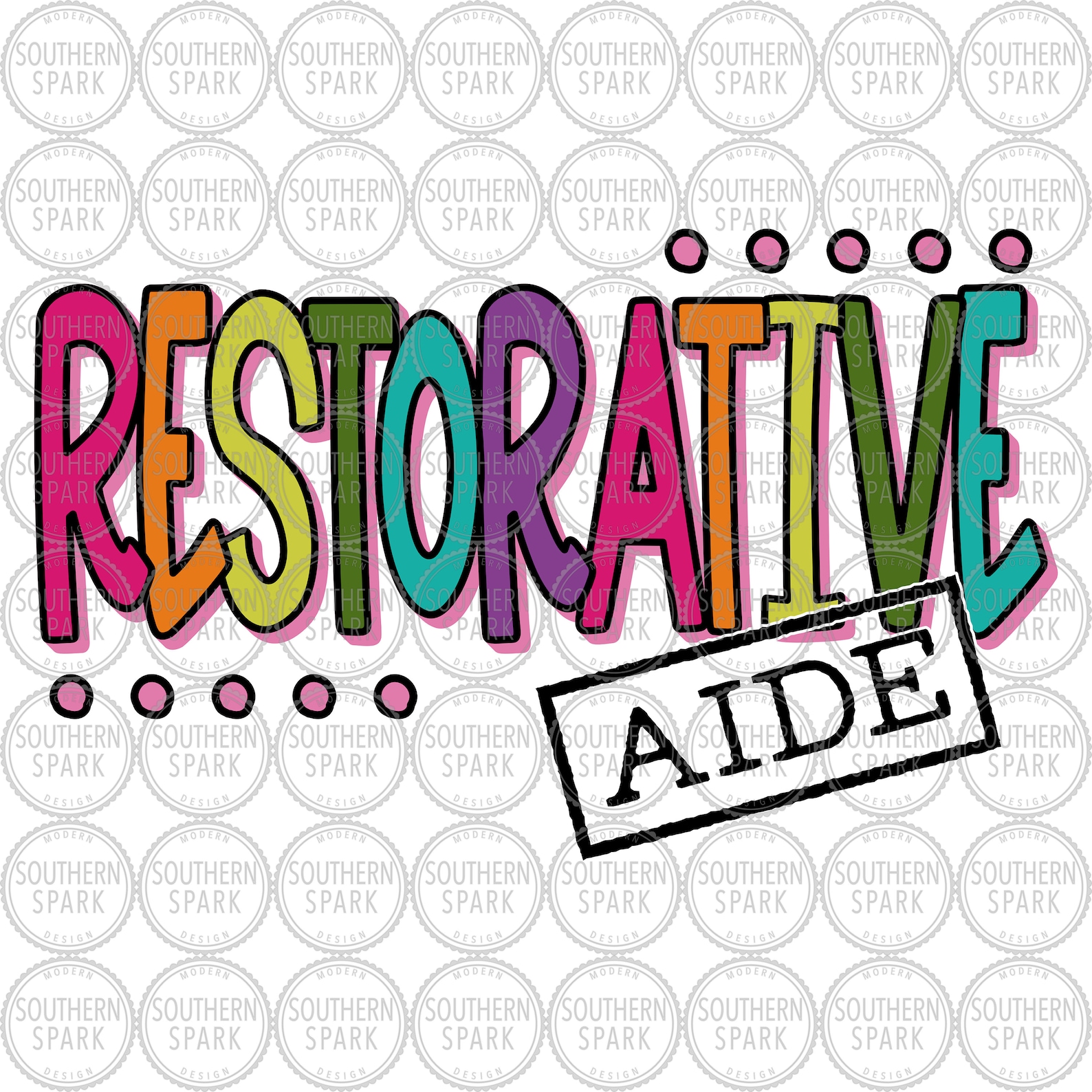 Restorative Aide SVG PNG / School Aide SVG / Colorful Health - Etsy