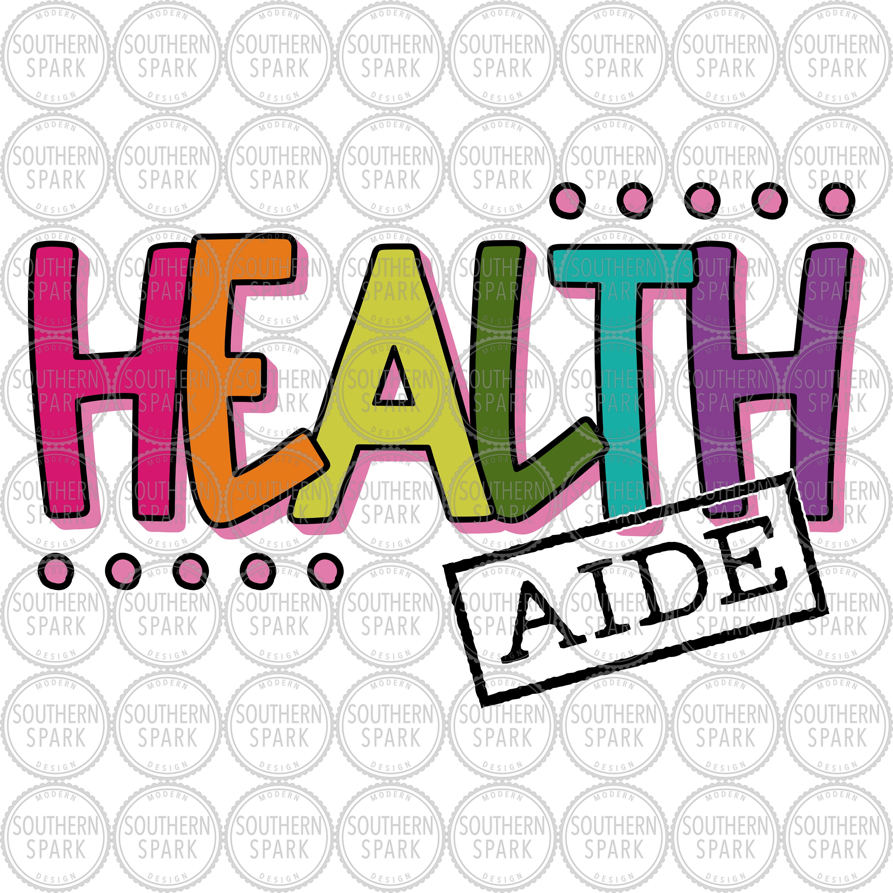Health Aide SVG PNG / School Health Aide SVG / Colorful Health - Etsy