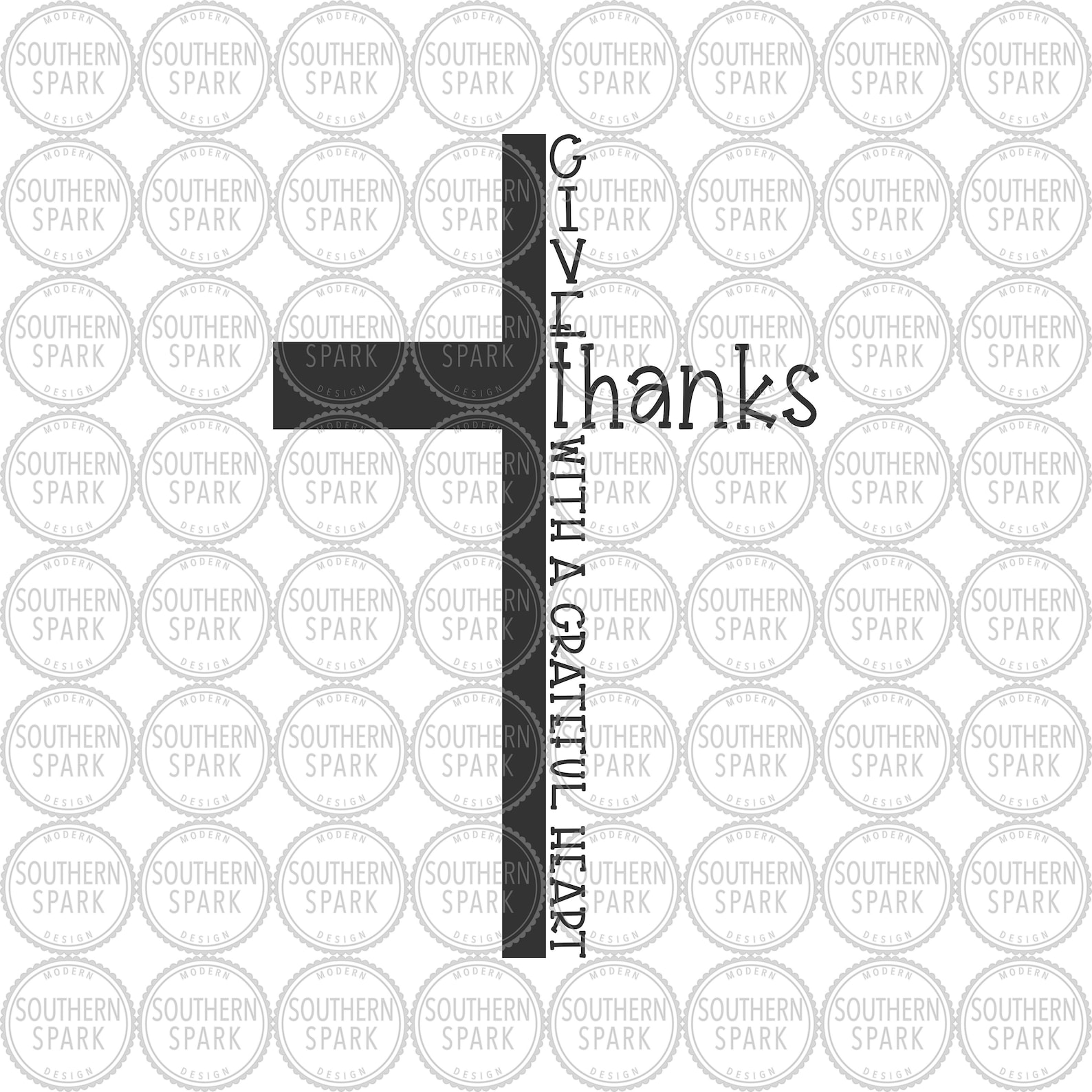 Give Thanks With A Grateful Heart Cross Svg Png Eps Pdf Jpg | Etsy