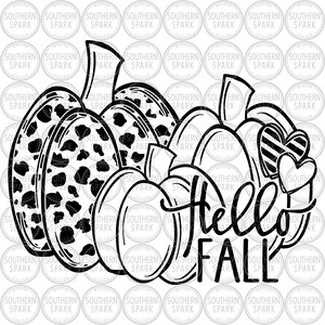 Pumpkins SVG / Thanksgiving SVG / Fall SVG / Hello Fall Outline / It's ...