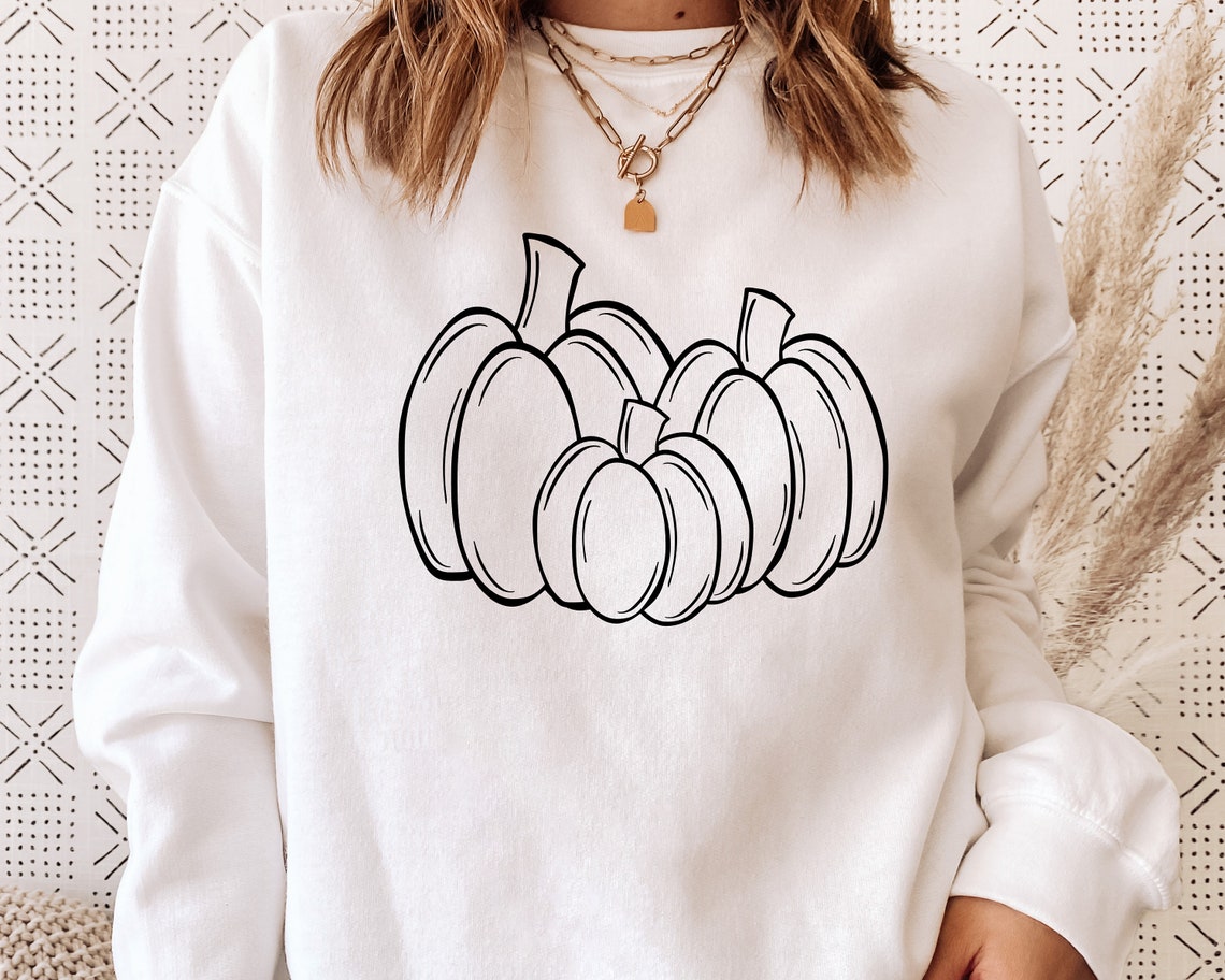 3 Pumpkins Outline SVG / Pumpkin Outline SVG / Fall SVG / - Etsy
