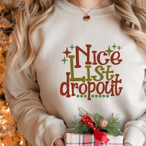 Christmas / Nice List Dropout / Christmas SVG / Nice List / Naughty ...