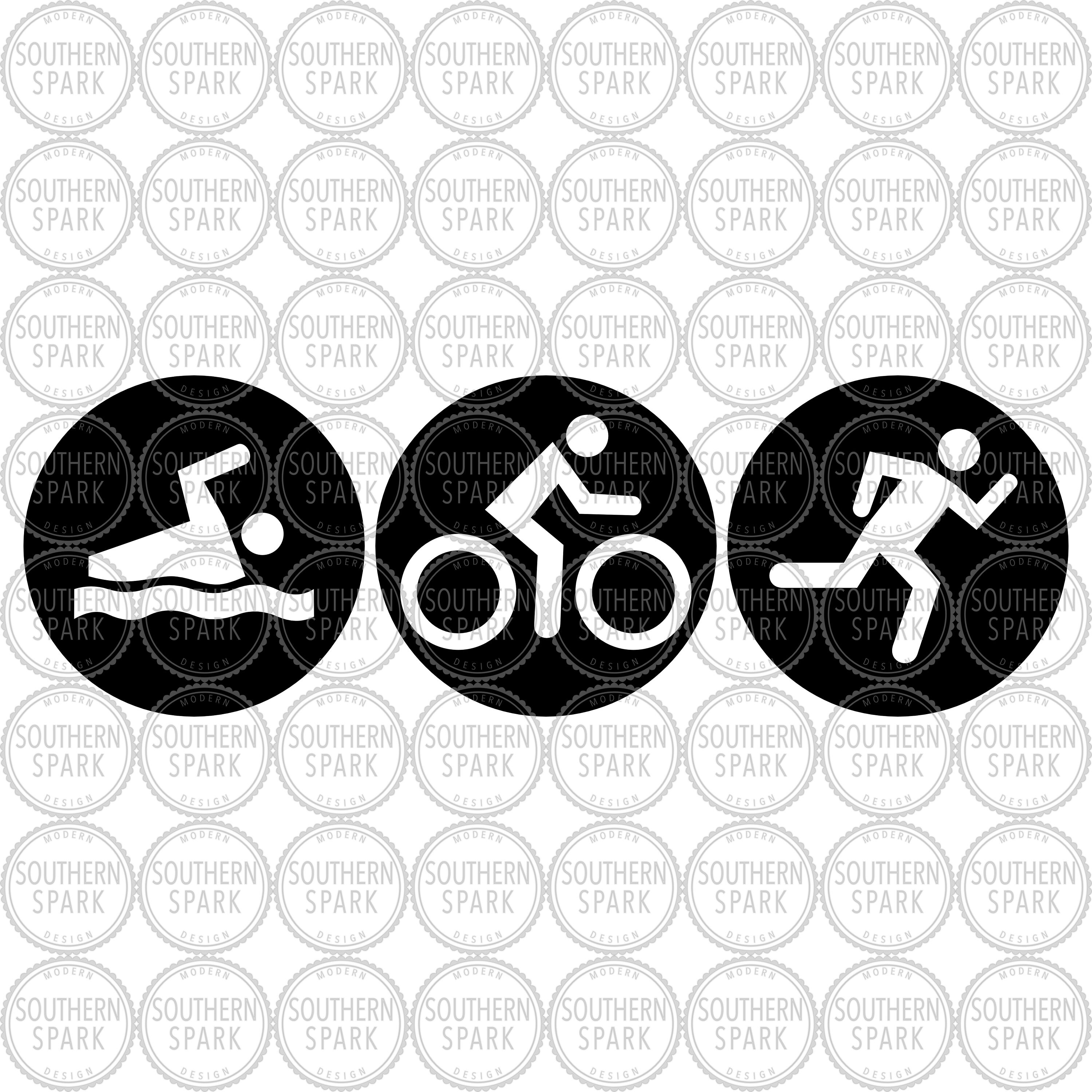 Triathlon SVG / Swim Bike Run Circle SVG / Because One Sport Isn't ...