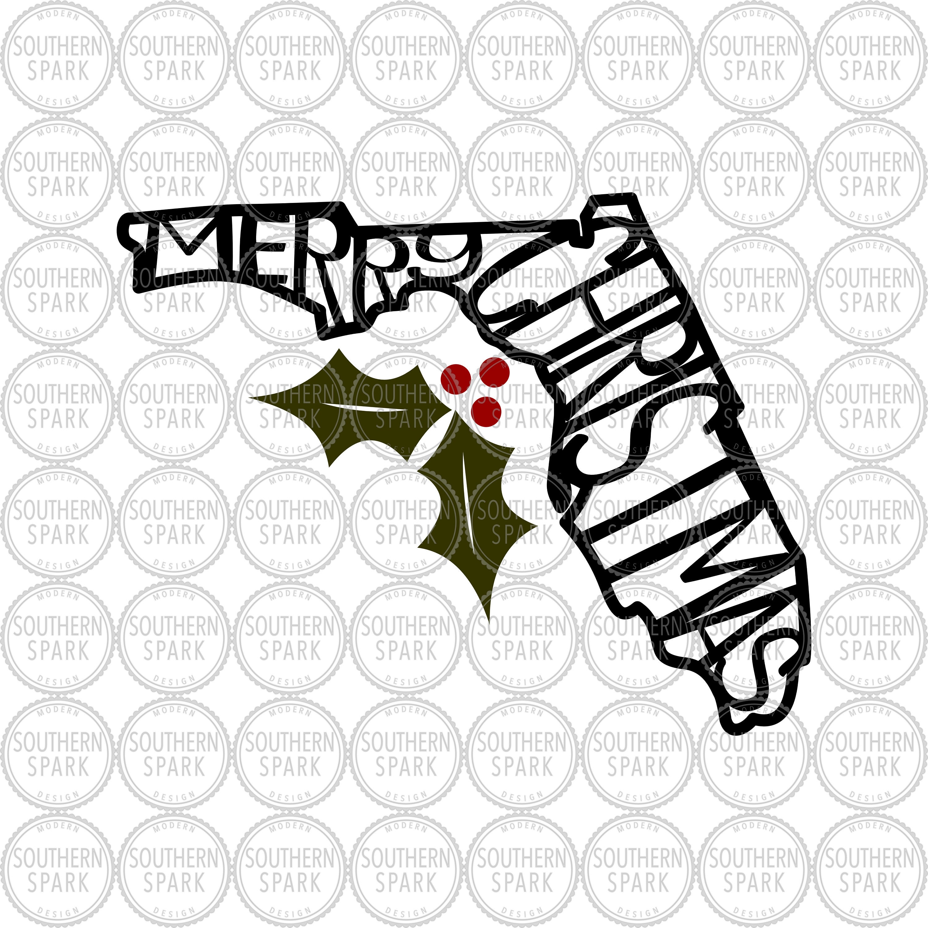 Florida Merry Christmas Svg Png Eps Pdf Jpg Dxf - Etsy