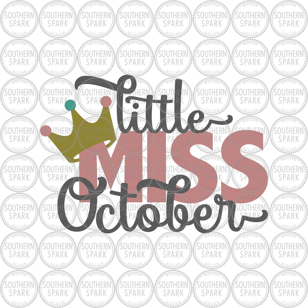 Birthday SVG / Girl Birthday SVG / Little Miss October / - Etsy