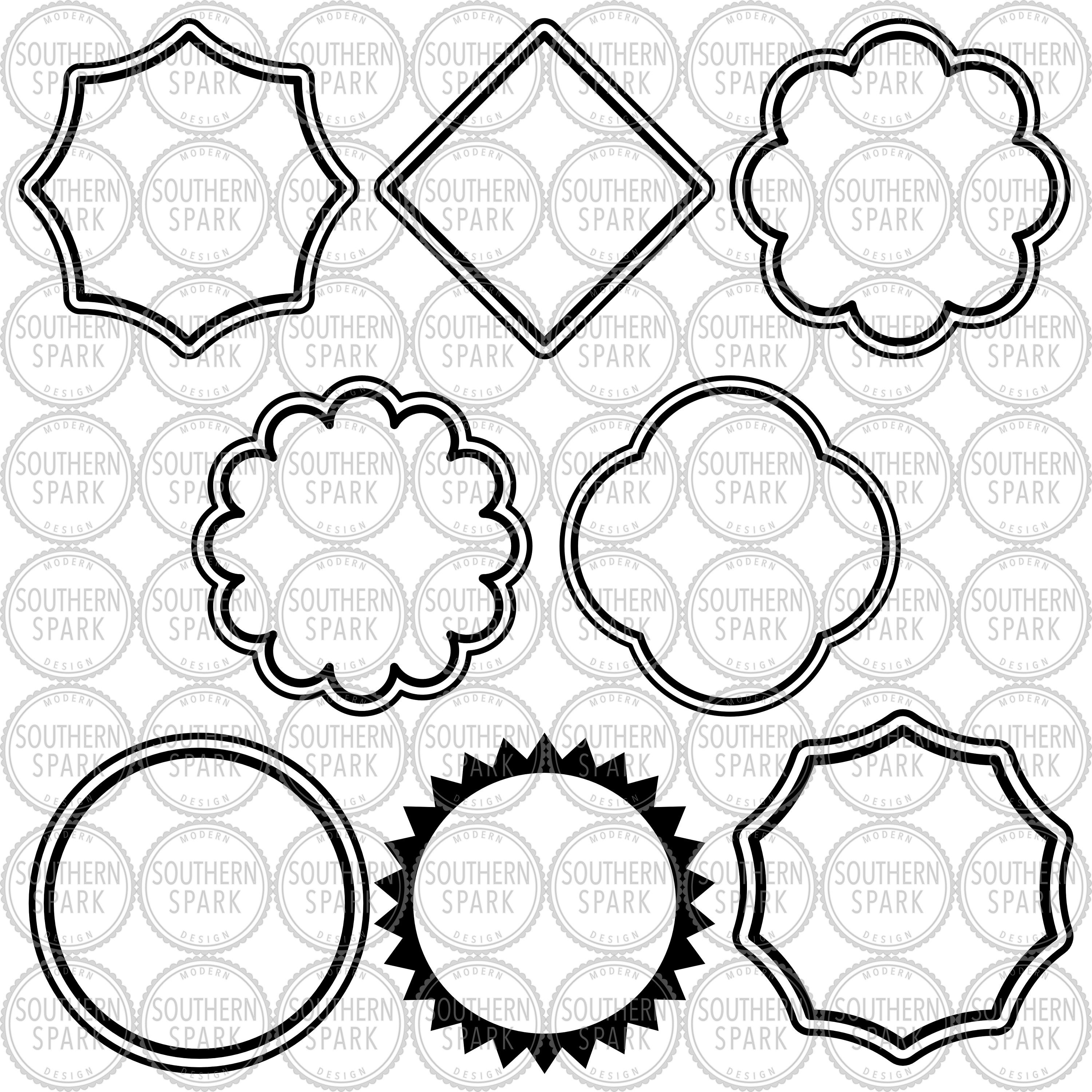 Bundle Frames Round Square Rectangle Wreath / Frame SVG / - Etsy