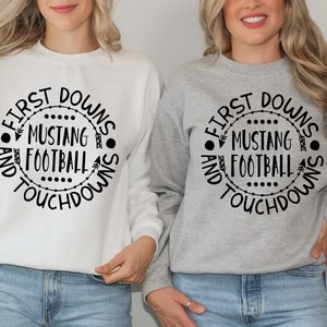 Football SVG / First Downs Touchdowns SVG / Mustang Football / Cheer ...