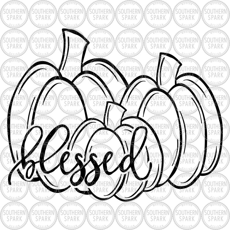 Blessed Pumpkins Outline SVG / Pumpkin Outline SVG / Fall SVG - Etsy