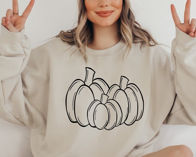 3 Pumpkins Outline SVG / Pumpkin Outline SVG / Fall SVG / - Etsy