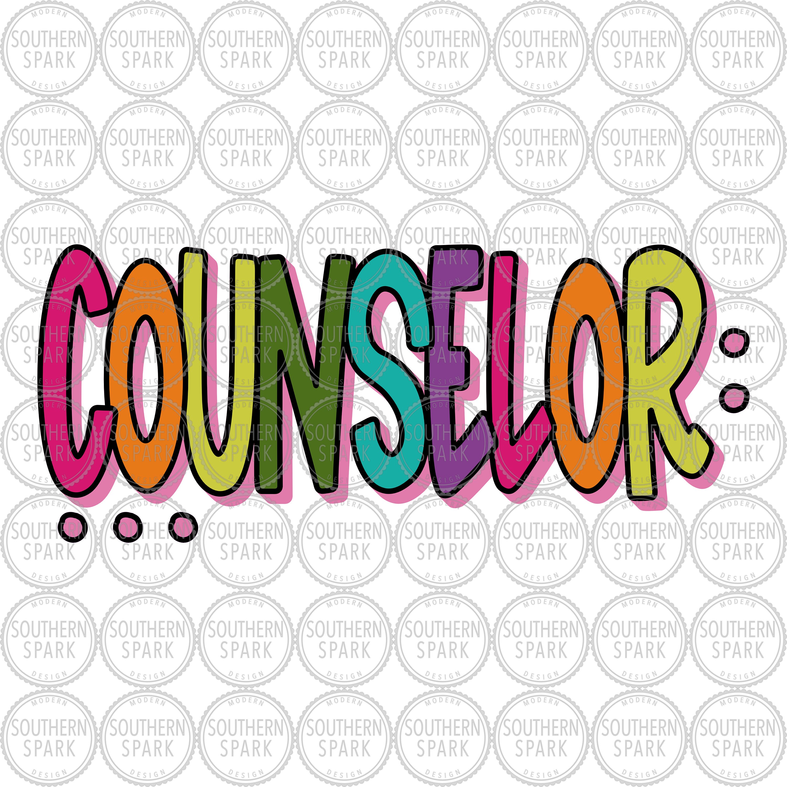 Counselor SVG PNG / School Counselor SVG / Colorful Counselor | Etsy
