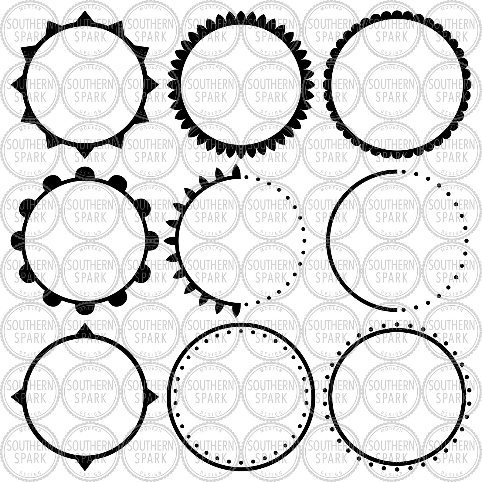 Bundle Frames Round Square Rectangle Wreath / Frame SVG / - Etsy