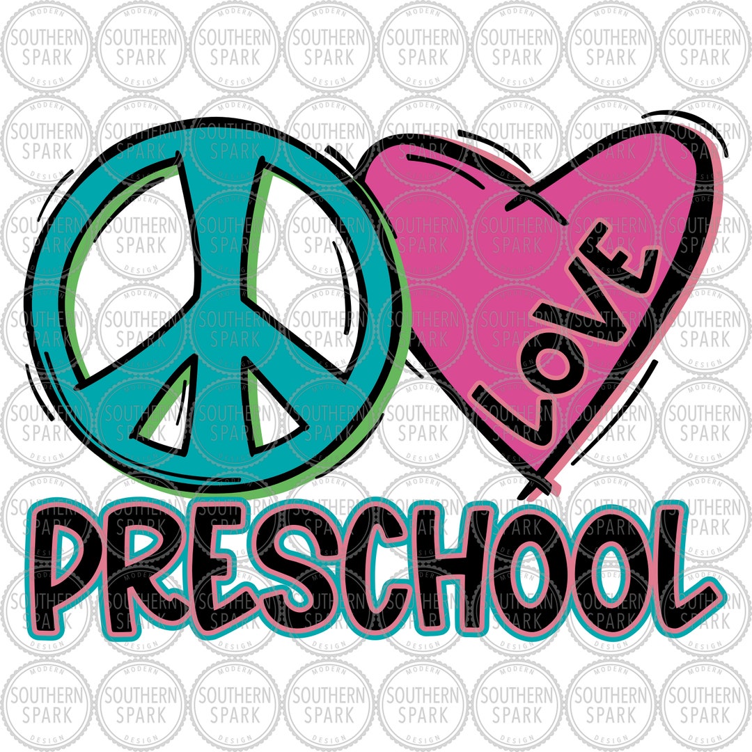 Preschool SVG / Peace Love Preschool SVG / Back to School SVG - Etsy
