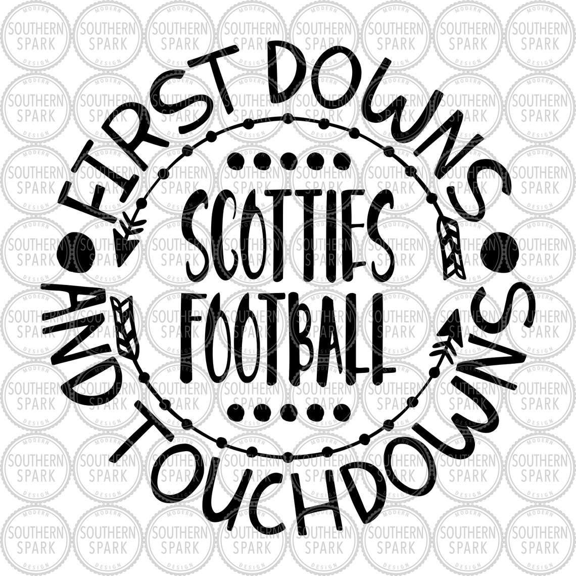 Football SVG / First Downs Touchdowns SVG / Scotties Football SVG ...