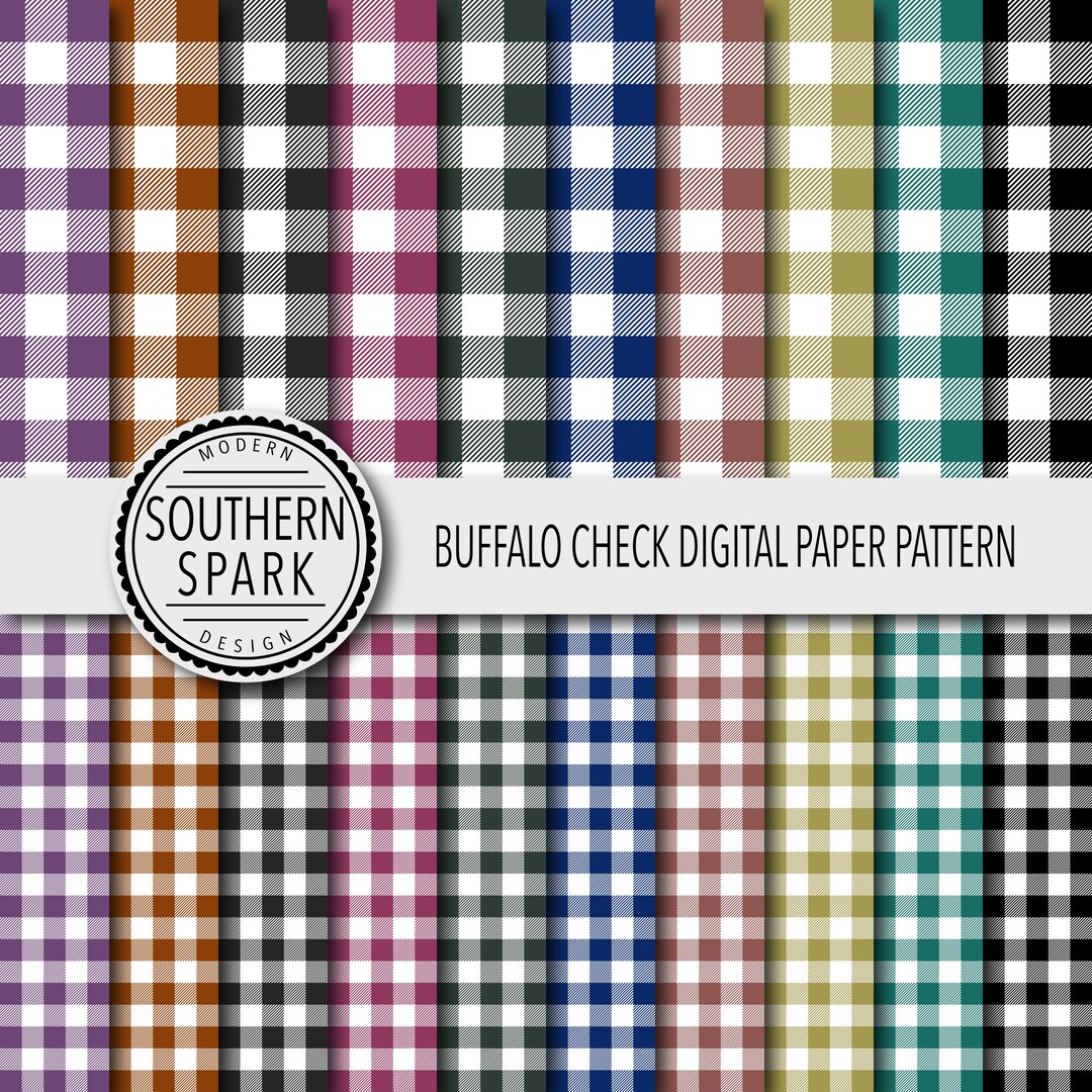 Digital Paper Pattern EPS / Digital Paper JPG / Buffalo Check / Buffalo ...