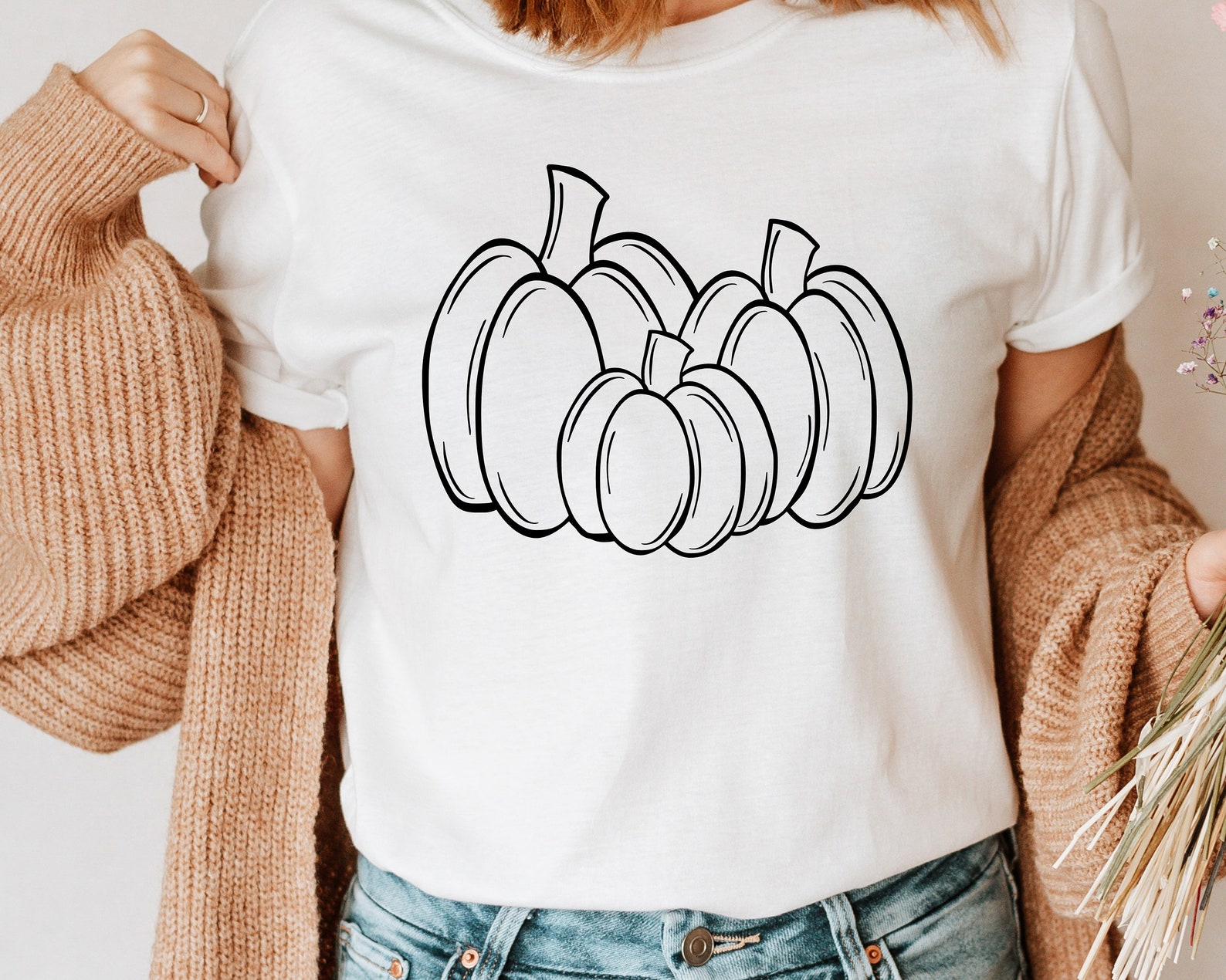 3 Pumpkins Outline SVG / Pumpkin Outline SVG / Fall SVG / Pumpkin Clip ...